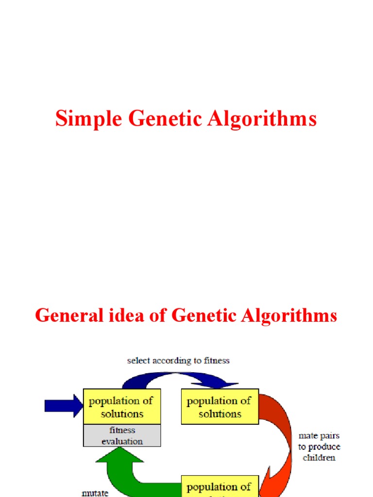 Lect 3 Simple Genetic Algorithms Pdf Genetic Algorithm Evolution