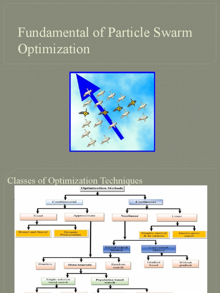 Lect 4 Fundamentals Of Particle Swarm Optimization Pdf Applied Mathematics Algorithms