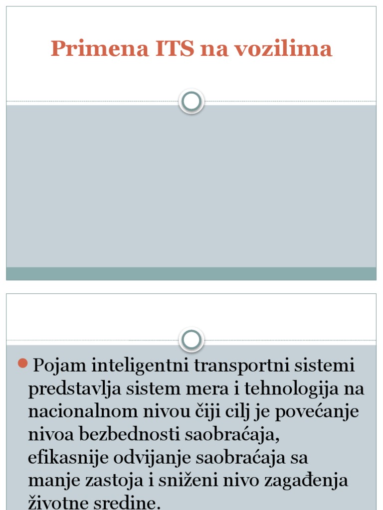 Primena ITS Na Vozilima | PDF