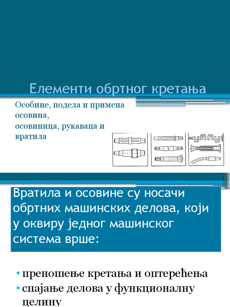 Podela Vratila I Osovina | PDF