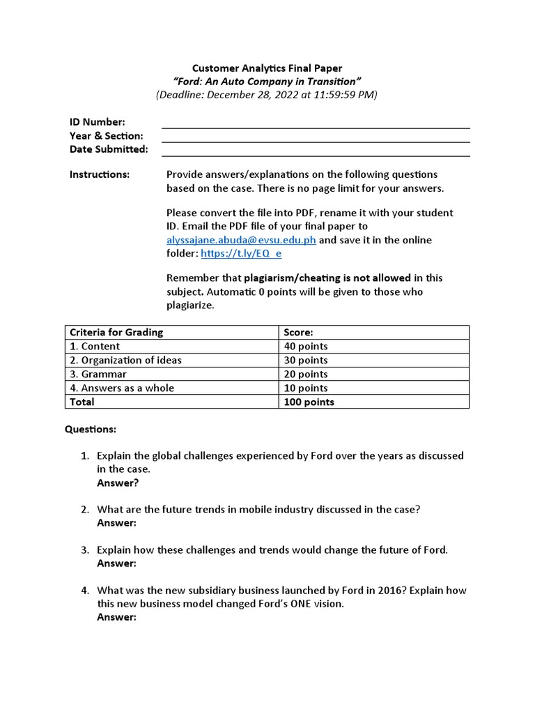 Final Paper Template - International Business and Trade | PDF