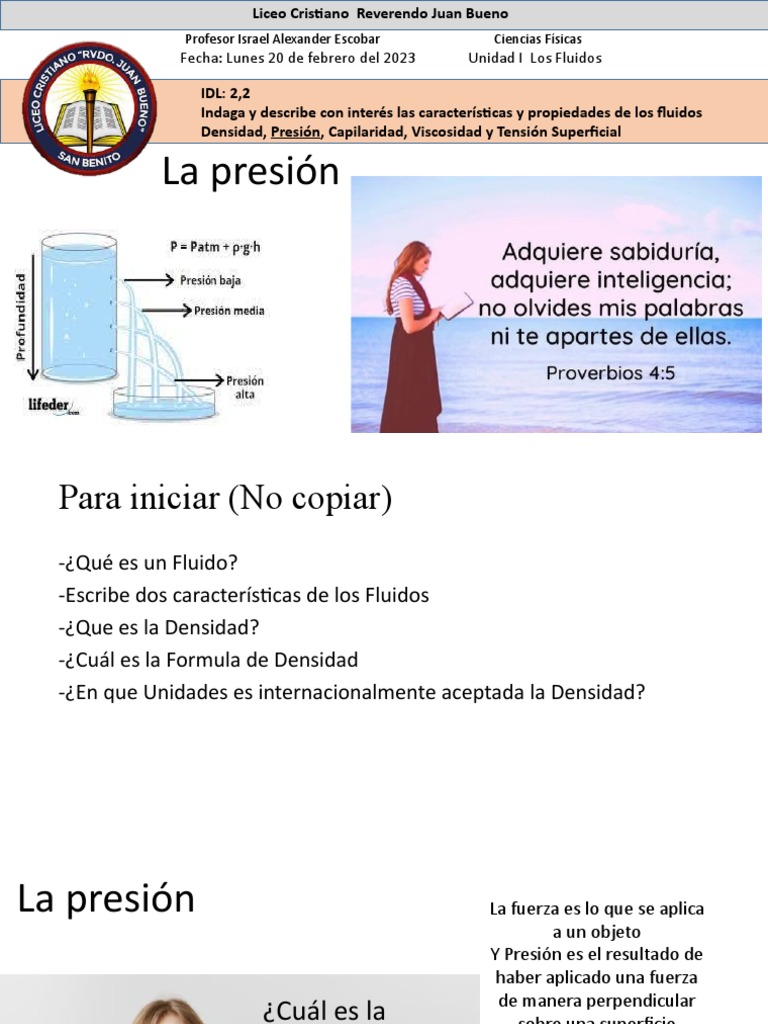 1677159834semana 4 Onceavo Fisica | PDF | Presión | Fuerza