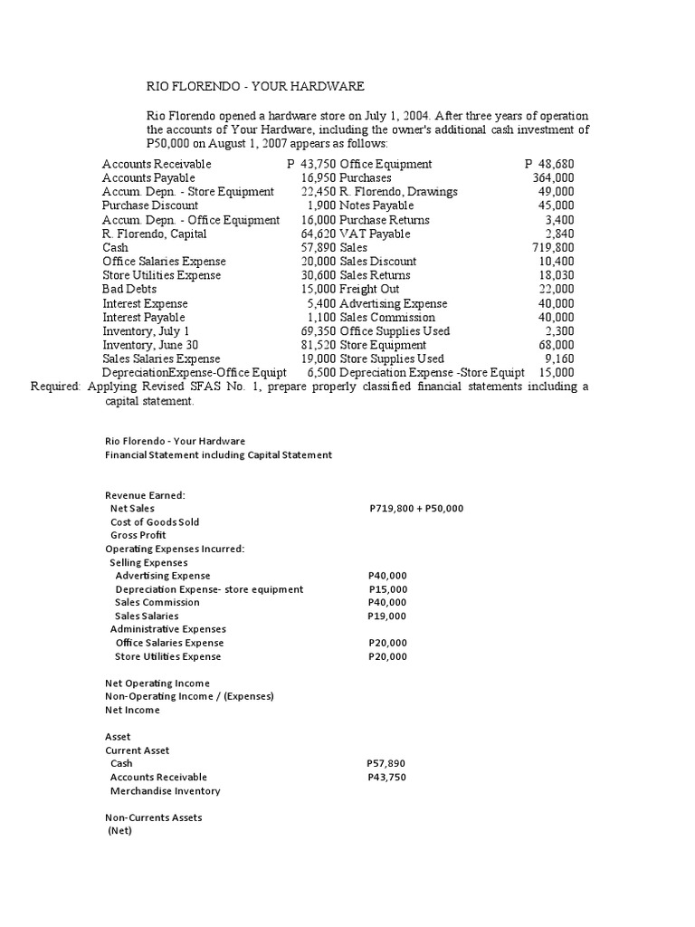 RIO FLORENDO - YOUR HARDWARE PROBLEM - Jenny Boo, 12 Dwigh Moody | PDF | Expense | Revenue