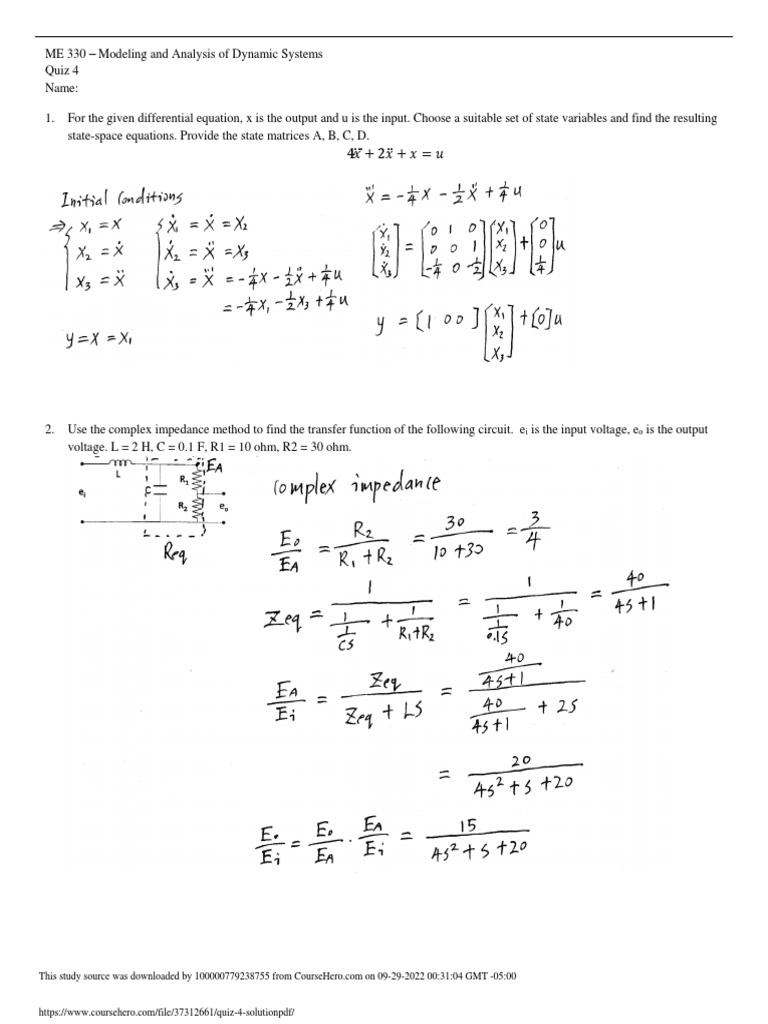 Quiz 4 Solution PDF | PDF