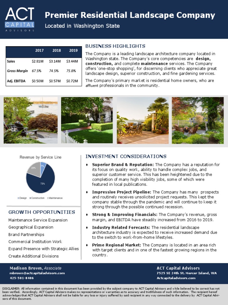 Professional Landscape Company Profile | PDF | Marketing | Business ...