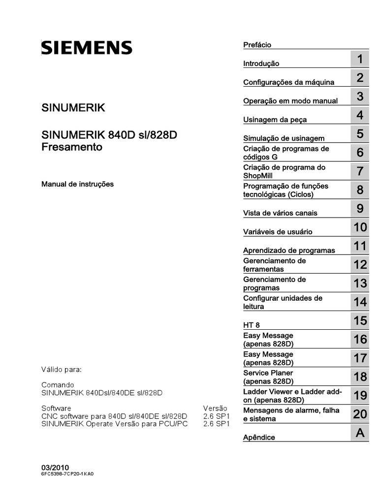 Manual Fresamento Siemens | PDF | Medição | Programas