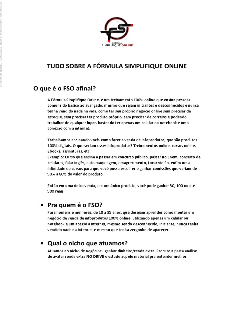 Tudo Sobre o Fso o Que e Pra Que Serve e Pra Quem Serve | PDF ...