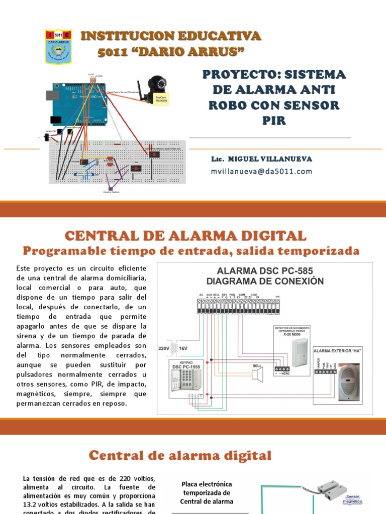 PROYECTO SISTEMA DE ALARMA CON SENSOR DE MOVIMIENTO PIR4año | PDF | Ingeniería Informática ...