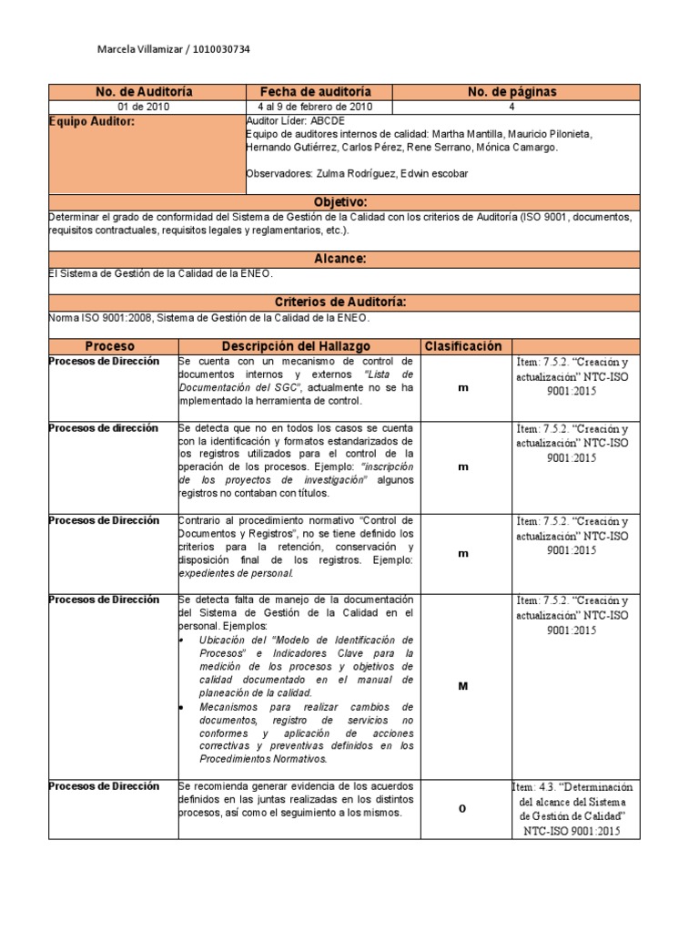 Evidencia AA4 - EV2 Estudio de Caso | PDF | Sistema de manejo de calidad | Gestión de la calidad
