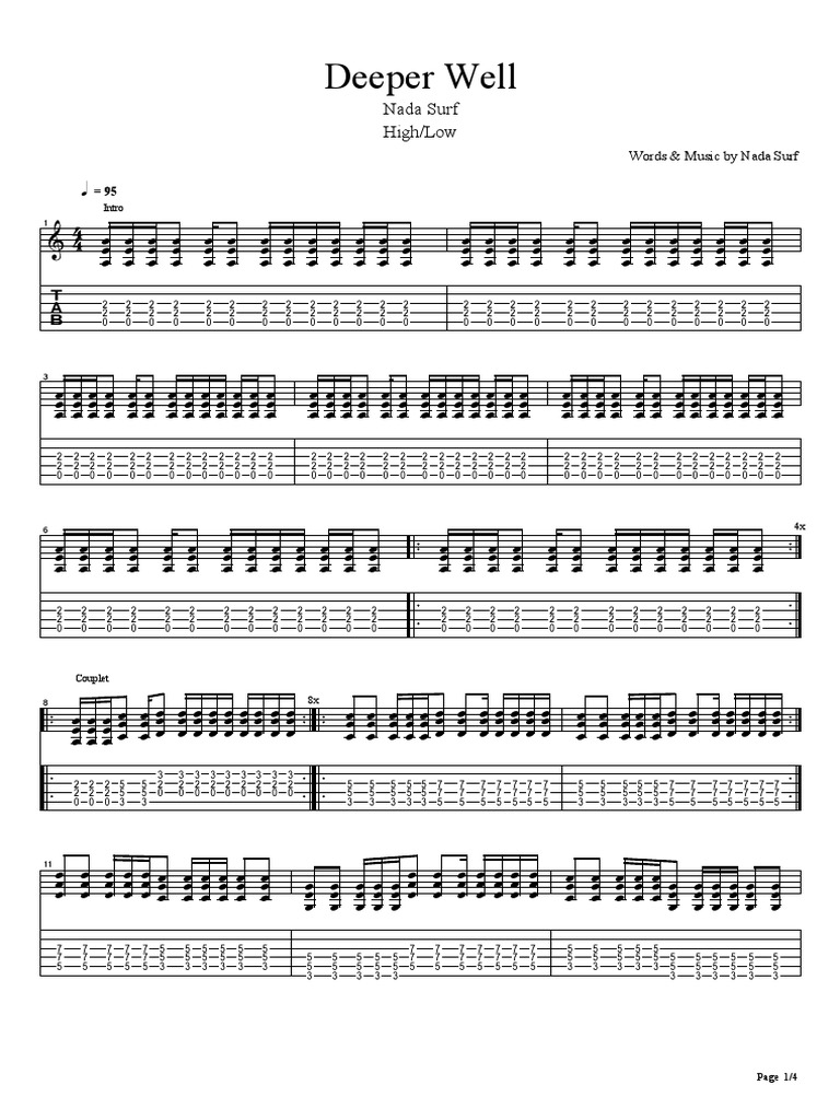 Nada Surf: Deeper Well Lyrics | PDF