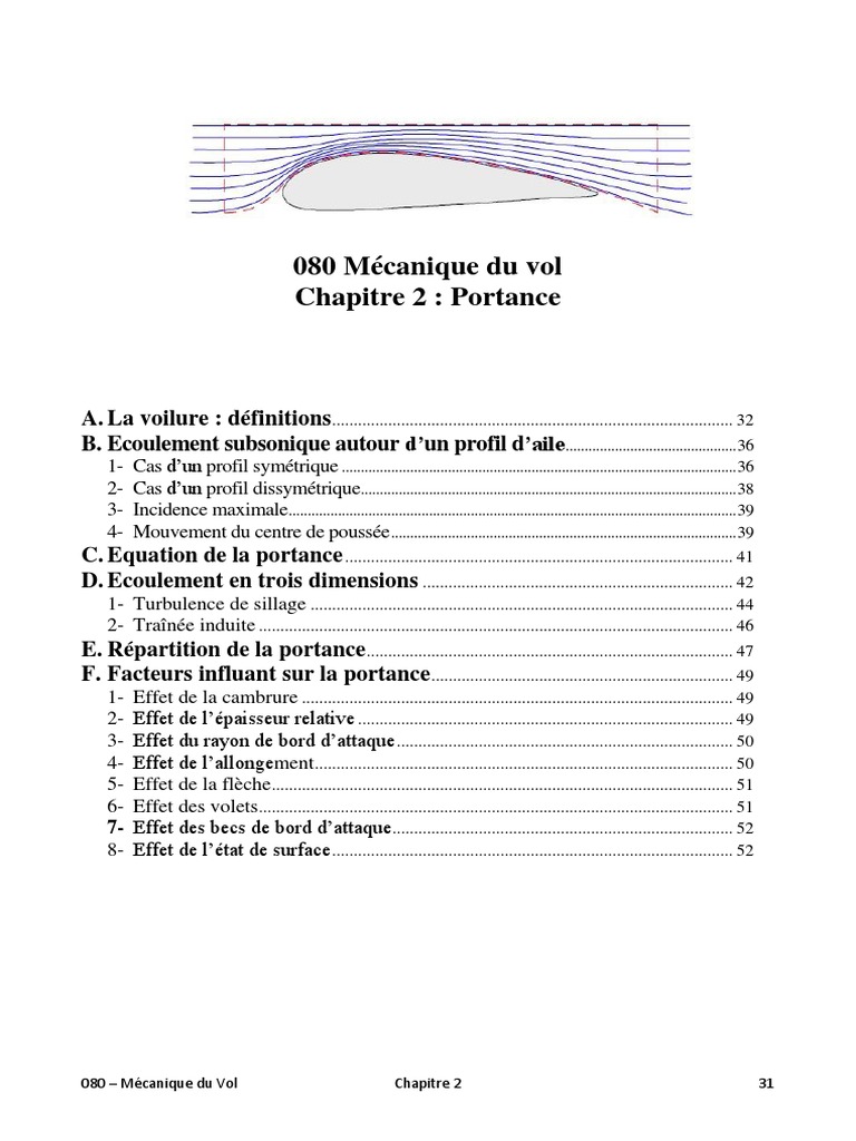 080 Mécanique Du Vol - Chap02 | PDF | Aérodynamique | Portance ...