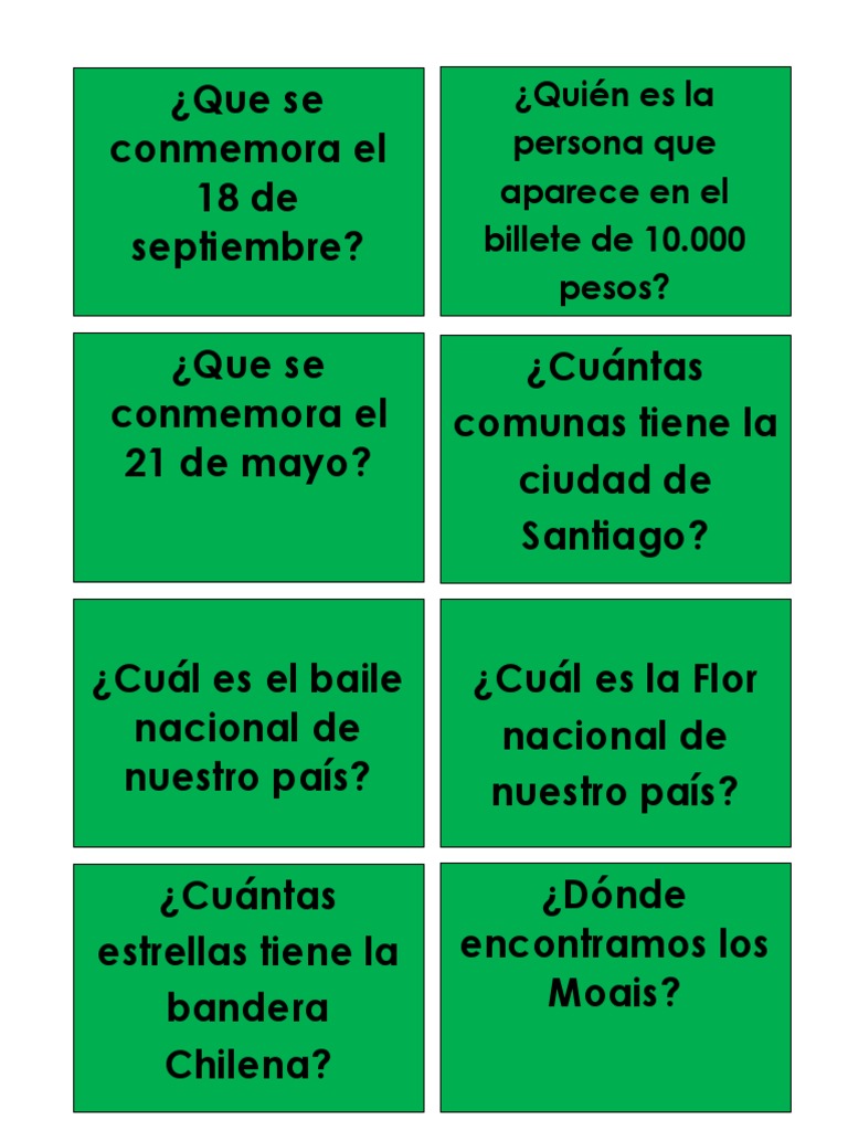 Trivia Cultural Chile - Ocupate | PDF | Chile | Santiago