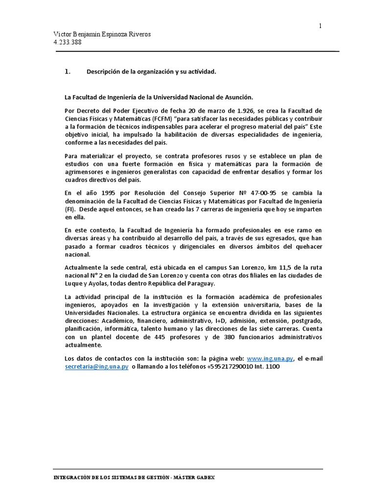 Anexo 1. Trabajo Final SIG | PDF | Seguridad y salud ocupacional | Planificación