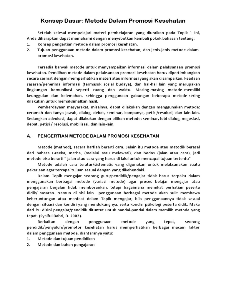 Metode Dan Monev Promkes | PDF