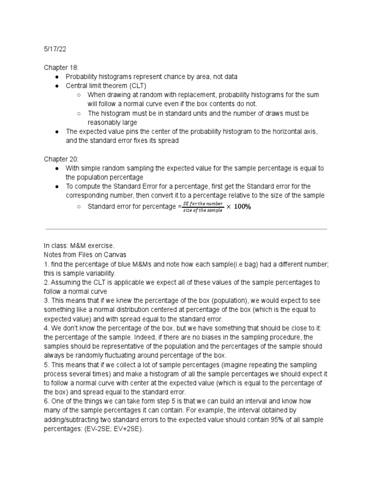 STAT 5 Week 8 Part 1 | PDF | Standard Error | Sampling (Statistics)