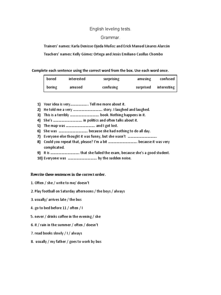English Grammar Practice Test | PDF | Syntax | Linguistics