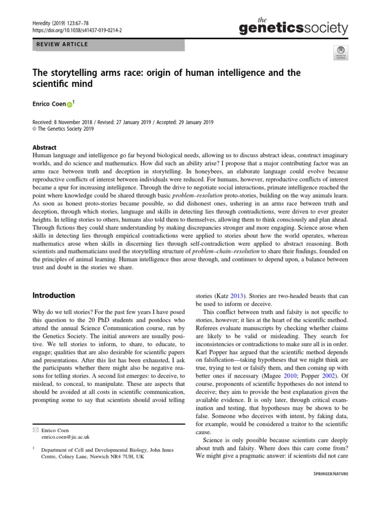 The Storytelling Arms Race: Origin of Human Intelligence and The ...