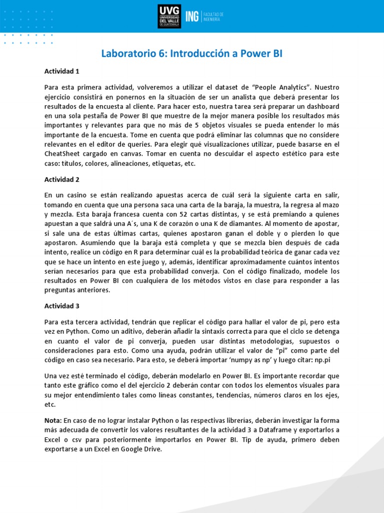 Laboratorio 5 R, Python y Power BI-1 | PDF | Jugando a las cartas