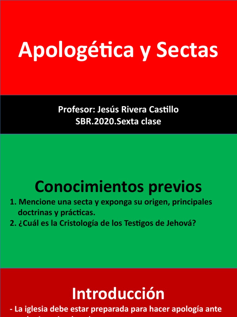 Apologética-Y-Sectas SBR 2020 Sexta-Clase | PDF | Cristo (título) | Divinidad