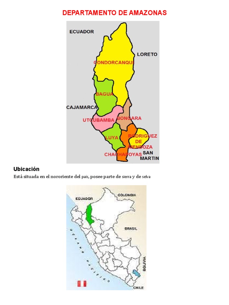 Mapa y características del departamento Amazonas | PDF