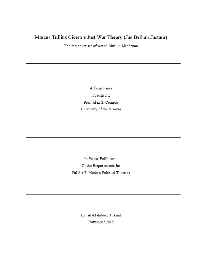 Marcus Tullius Cicero | PDF | Just War Theory | International Security