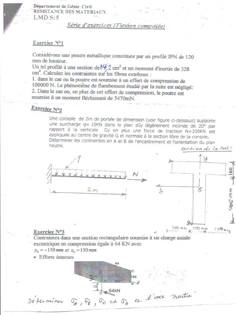 TD Flexion Composée | PDF