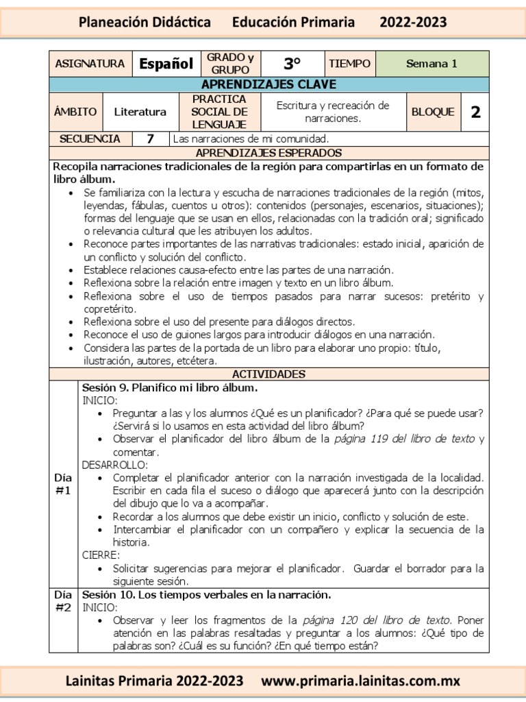 3°? Español (2022-2023) | PDF | Narración | Libros
