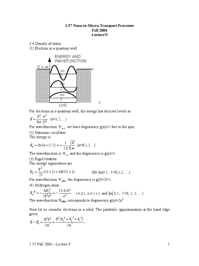 Lecture 9 Pdf Wave Function Electron