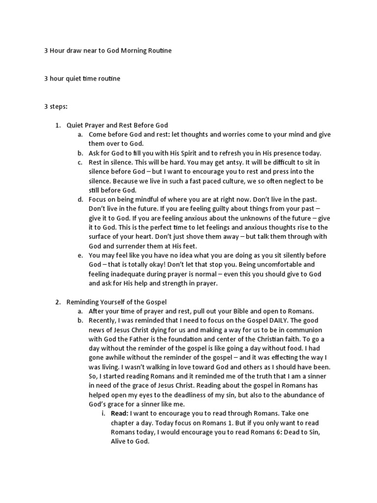 Christian Morning Devotion Guide | PDF | Epistle To The Romans | Prayer