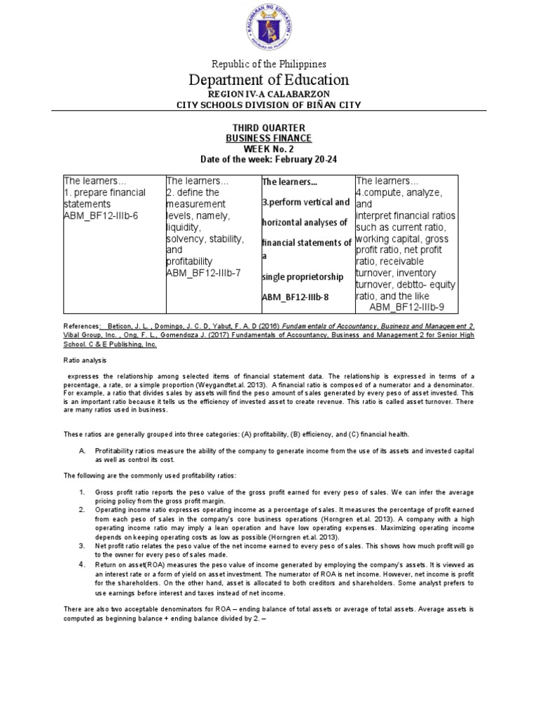 Week 2 Part 2 BF Financial Statement Analysis and Financial Ratios ...