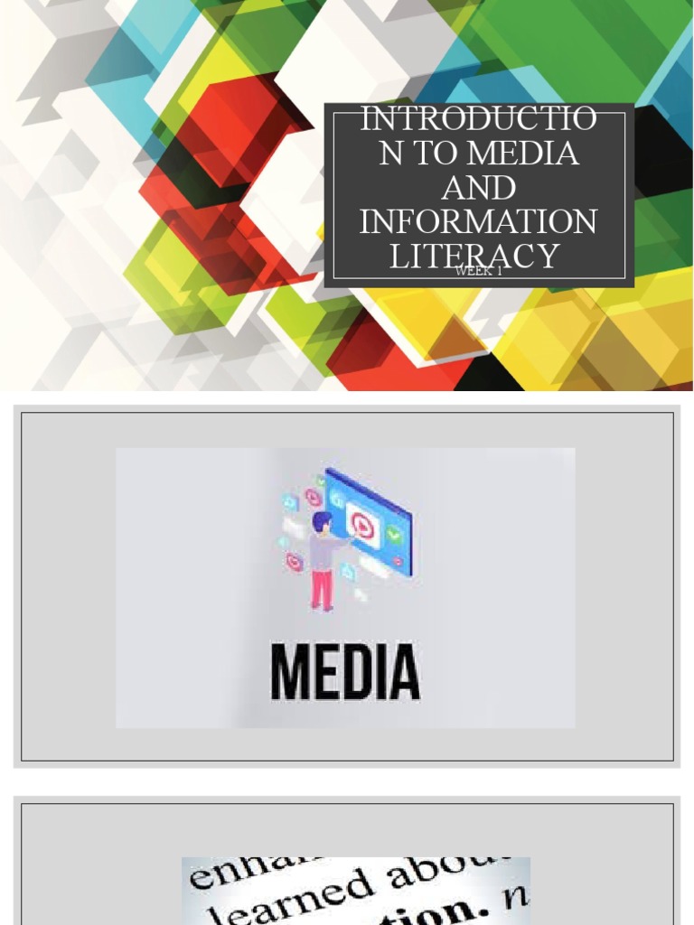 Introduction To Media and Information Literacy WEEK 1 1 | PDF | Media ...