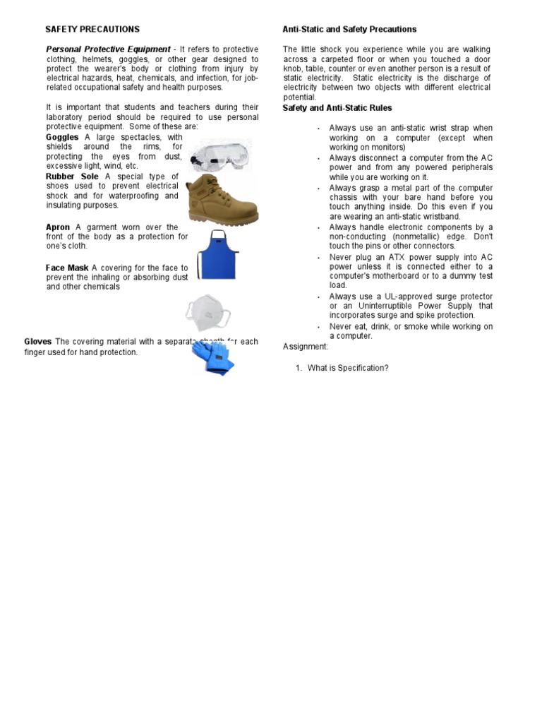 Handout 3 | Download Free PDF | Personal Protective Equipment | Safety