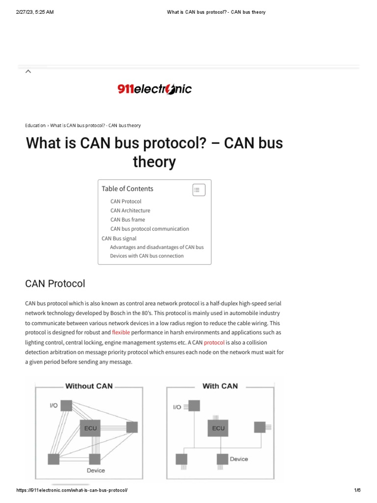 What Is CAN Bus Protocol - CAN Bus Theory | PDF | Computer Network ...