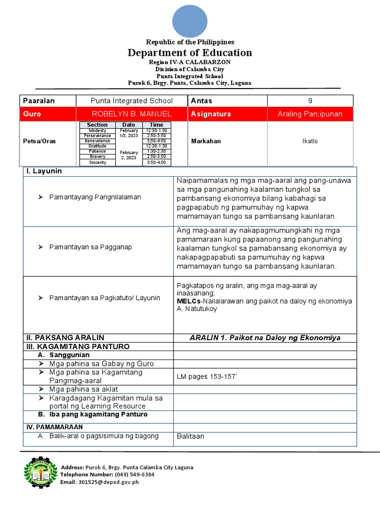Ap DLL 3RD Quarter (Cot) | PDF