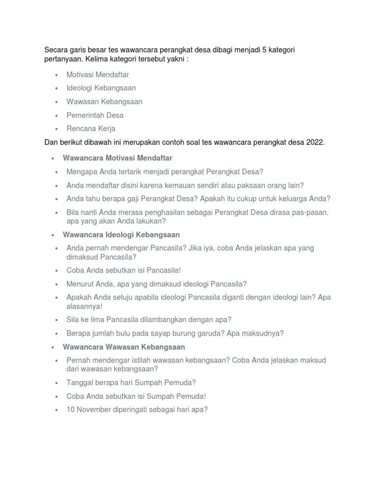 Soal Wawancara | PDF