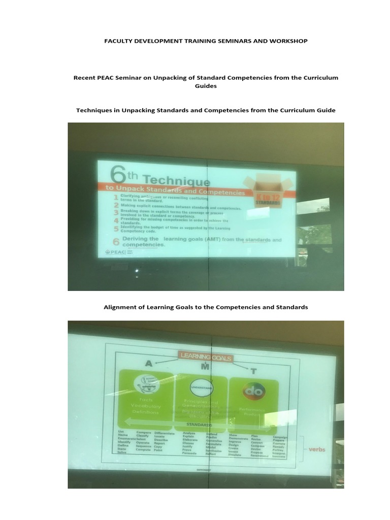 Faculty Development Training Seminars and Workshop | PDF | Curriculum | Learning