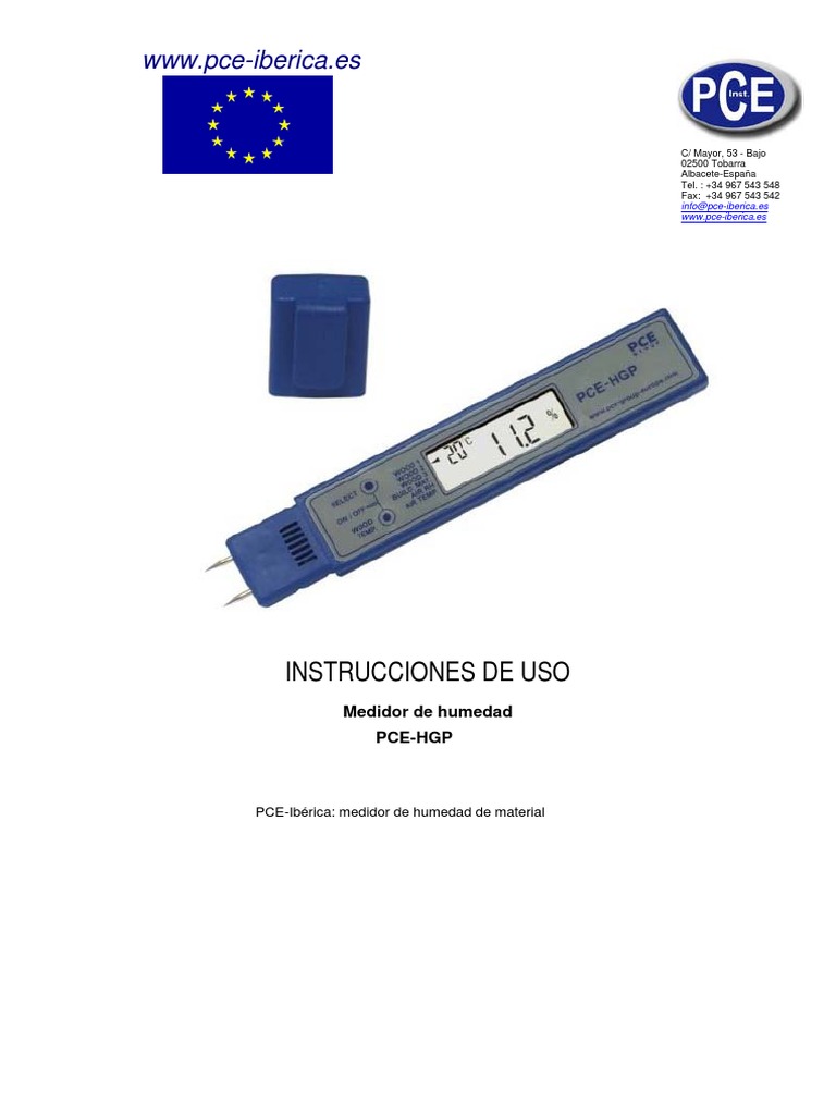 Manual Analizador Humedad Pce HGP | PDF | Hormigón | Medición Manual Analizador Humedad Pce HGP | PDF | Hormigón | Medición