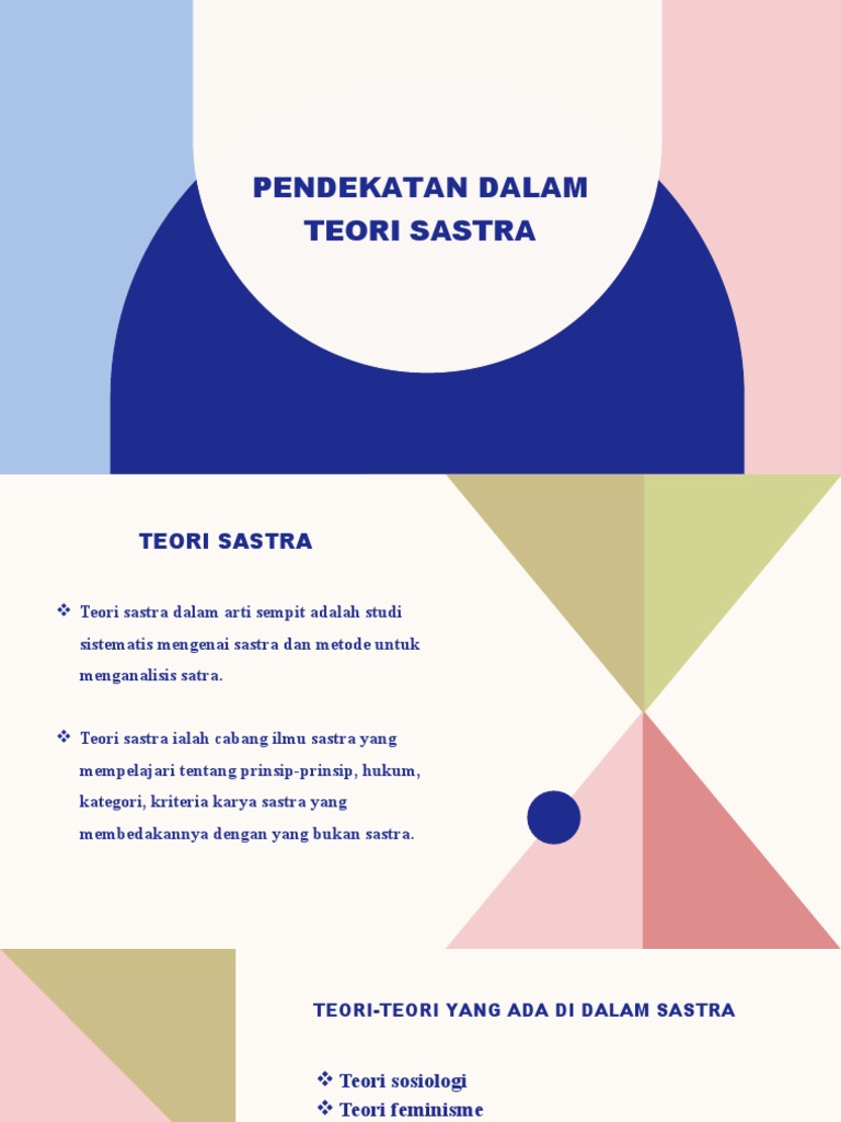 Teori dan Pendekatan dalam Sastra | PDF