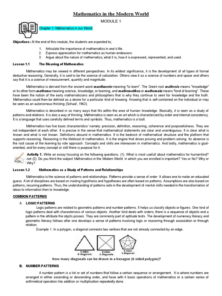 Module 1 | PDF | Mathematics | Reason