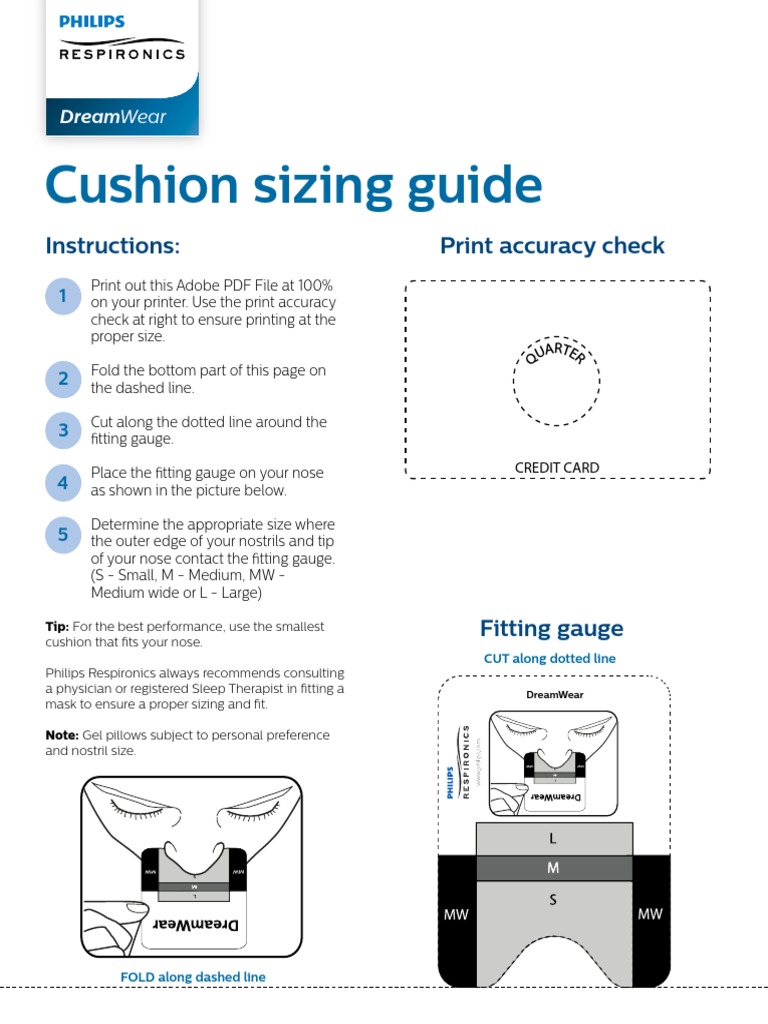 Dreamwear Masks Sizing Guide | PDF