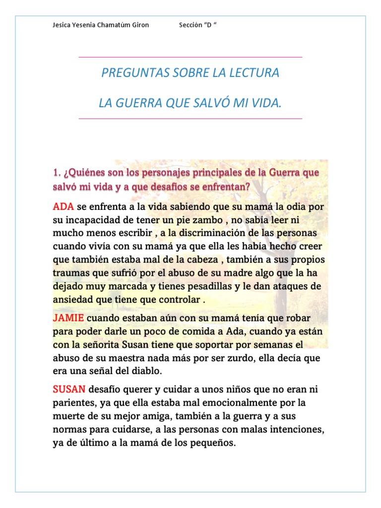 Preguntas Sobre La Lectura | PDF | Novelas