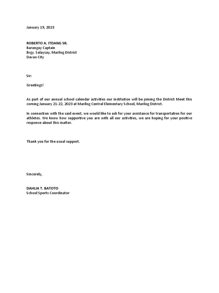 Request Letter | PDF