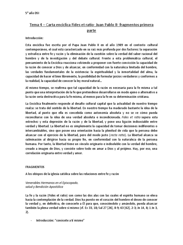 Tema 4 Fe y Razon 5 | PDF | Verdad | Razón