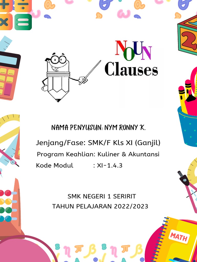 Illustrative Colorful Fun Math Blank A4 Document | PDF