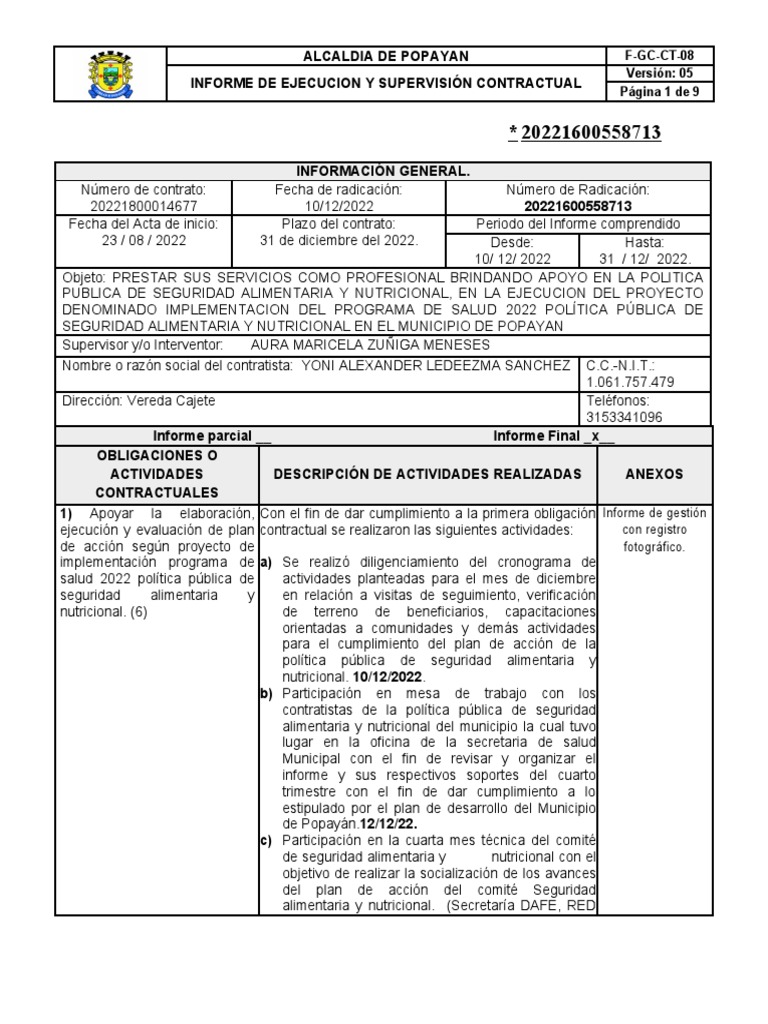 6 Informe | PDF | Seguridad alimenticia | Fertilizante