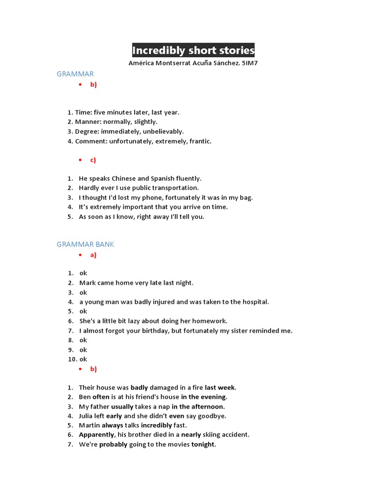 Incredibly Short | PDF