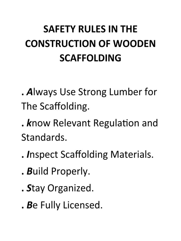 Safety rules for building wooden scaffolding | PDF