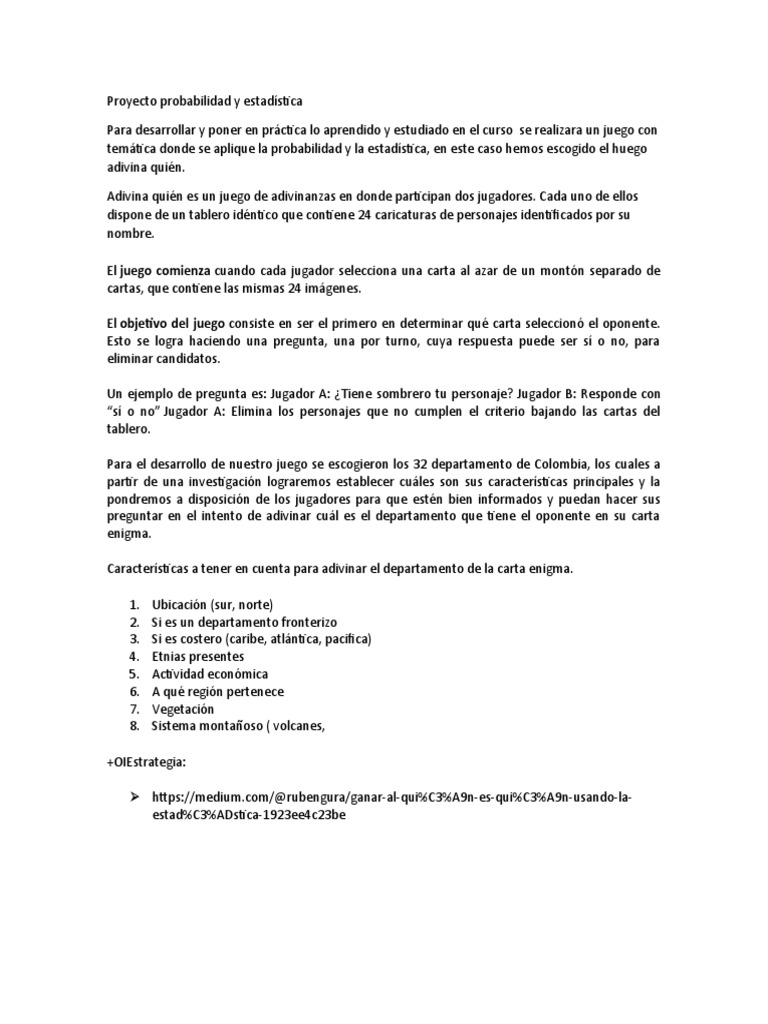 Proyecto Probabilidad y Estadística | PDF