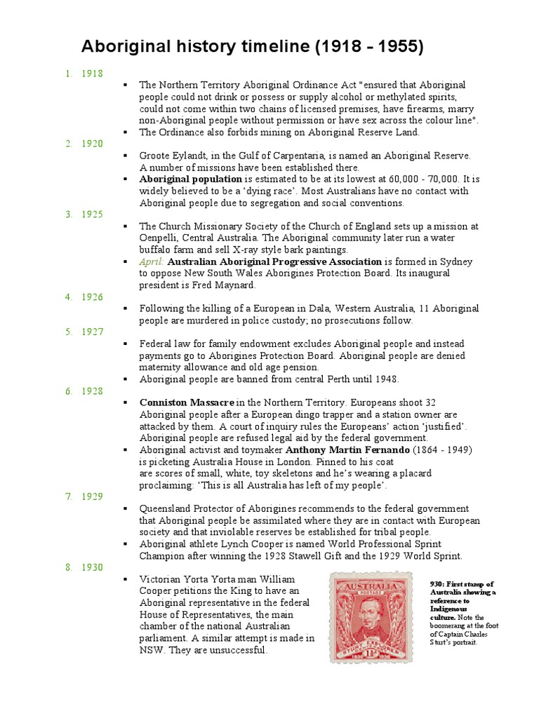 Aboriginal History Timeline | PDF | Australia | New South Wales