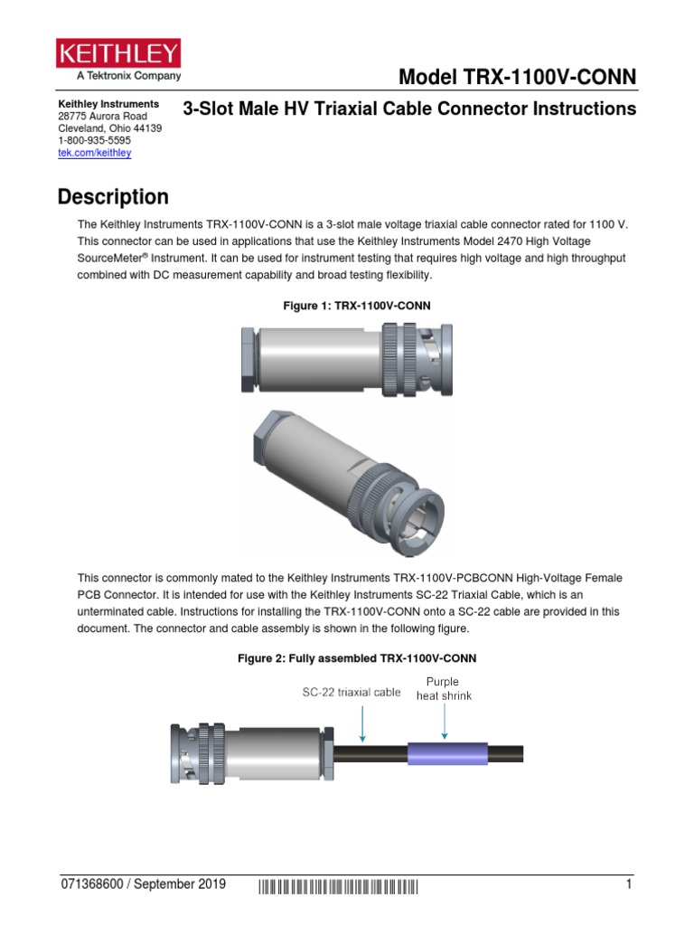 TRX-1100V-CONN Sep 2019 Web | PDF | Electrical Connector | Electromagnetism